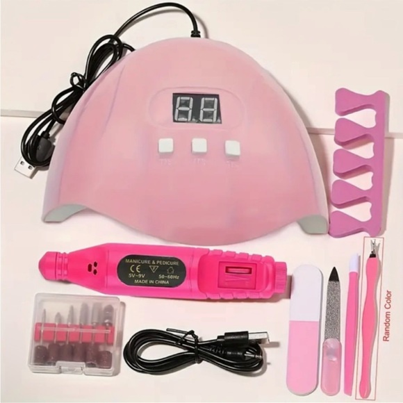 Makeup | Pink Nail Care Set With Led Lamp | Poshmark